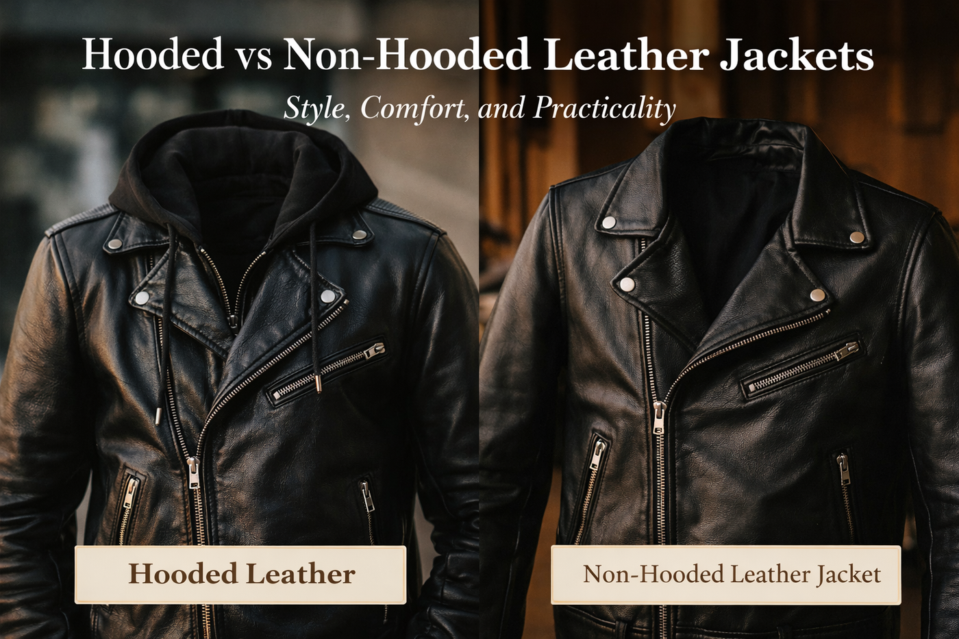 Hooded vs Non-Hooded Leather Jackets: Style, Warmth & Practicality ...