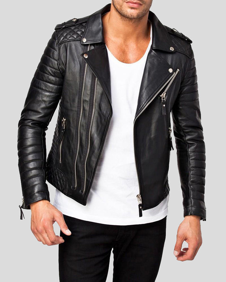 Mens Biker Leather Jackets - 100% Real Leather Moto Jackets - NYC ...