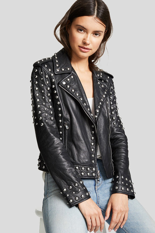 Women's Studded Leather Jackets | Free Shipping & Custom Fit Options ...